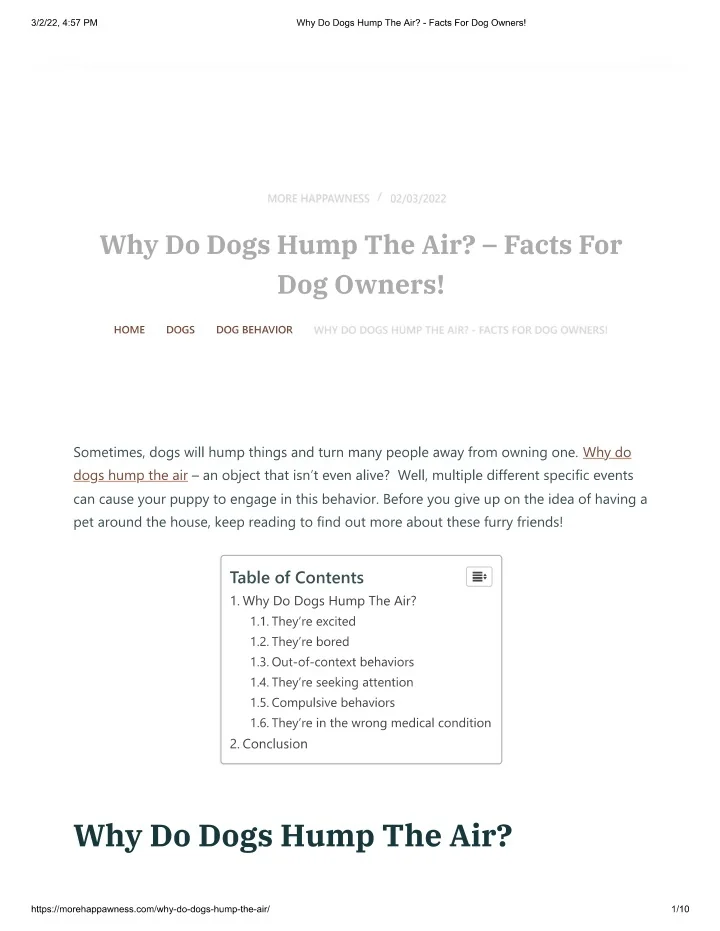PPT - Why Do Dogs Hump The Air_ - Facts For Dog Owners! PowerPoint ...