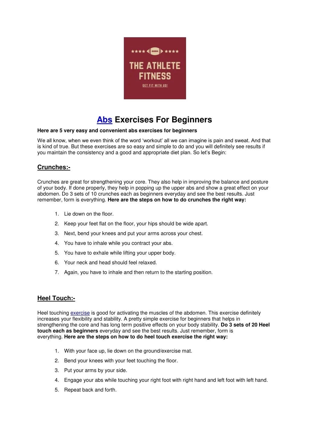 PPT - Abs Exercises For Beginners PowerPoint Presentation, free ...