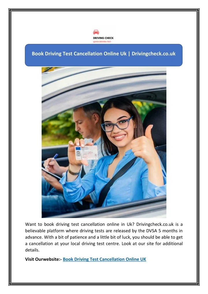 PPT - Book Driving Test Cancellation Online Uk | Drivingcheck.co.uk ...