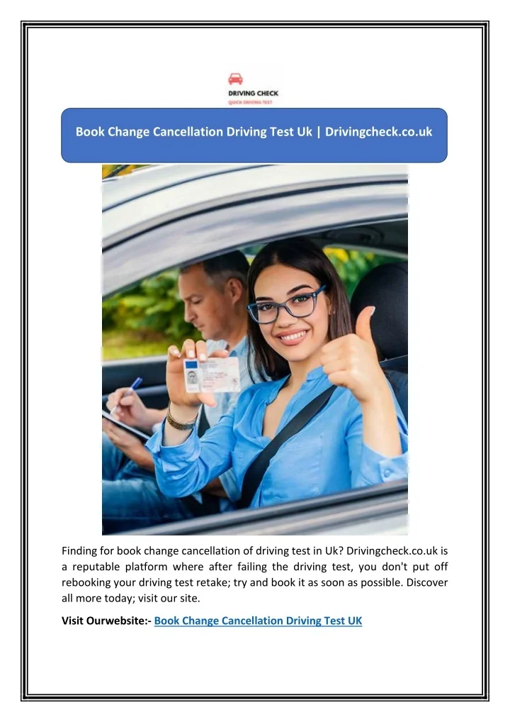 PPT - Book Change Cancellation Driving Test Uk | Drivingcheck.co.uk ...