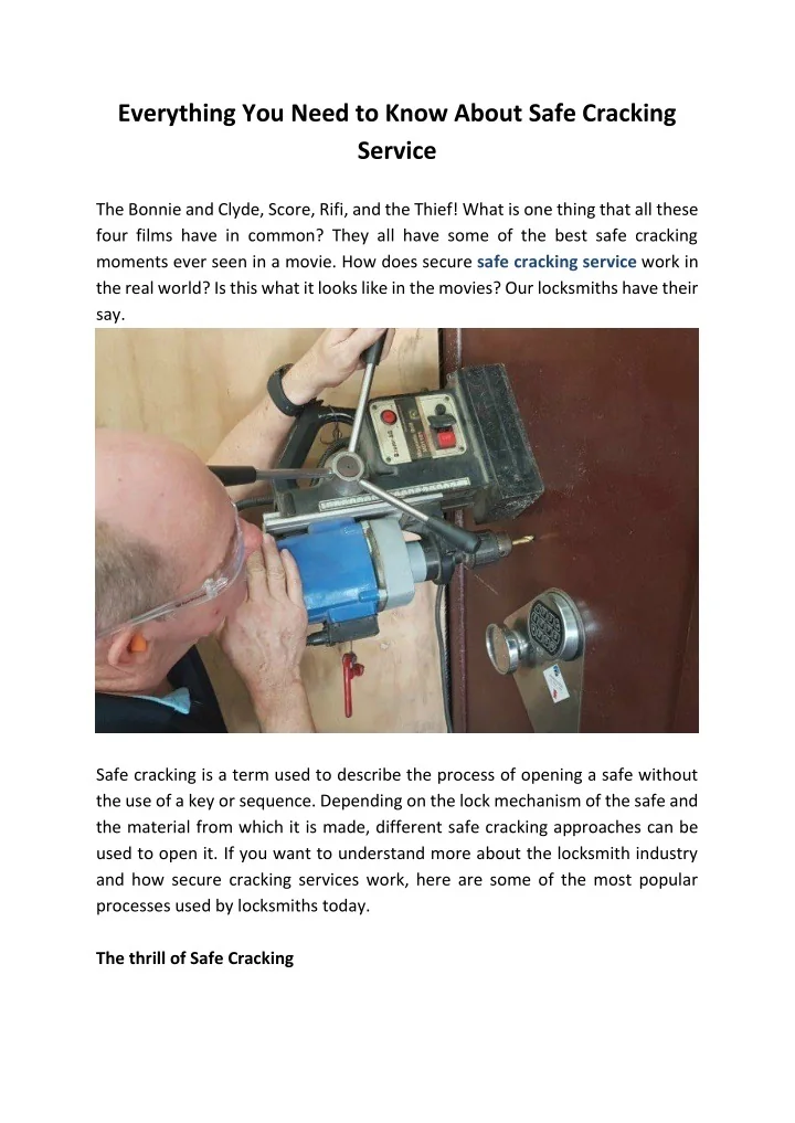PPT - Everything You Need to Know About Safe Cracking Service ...