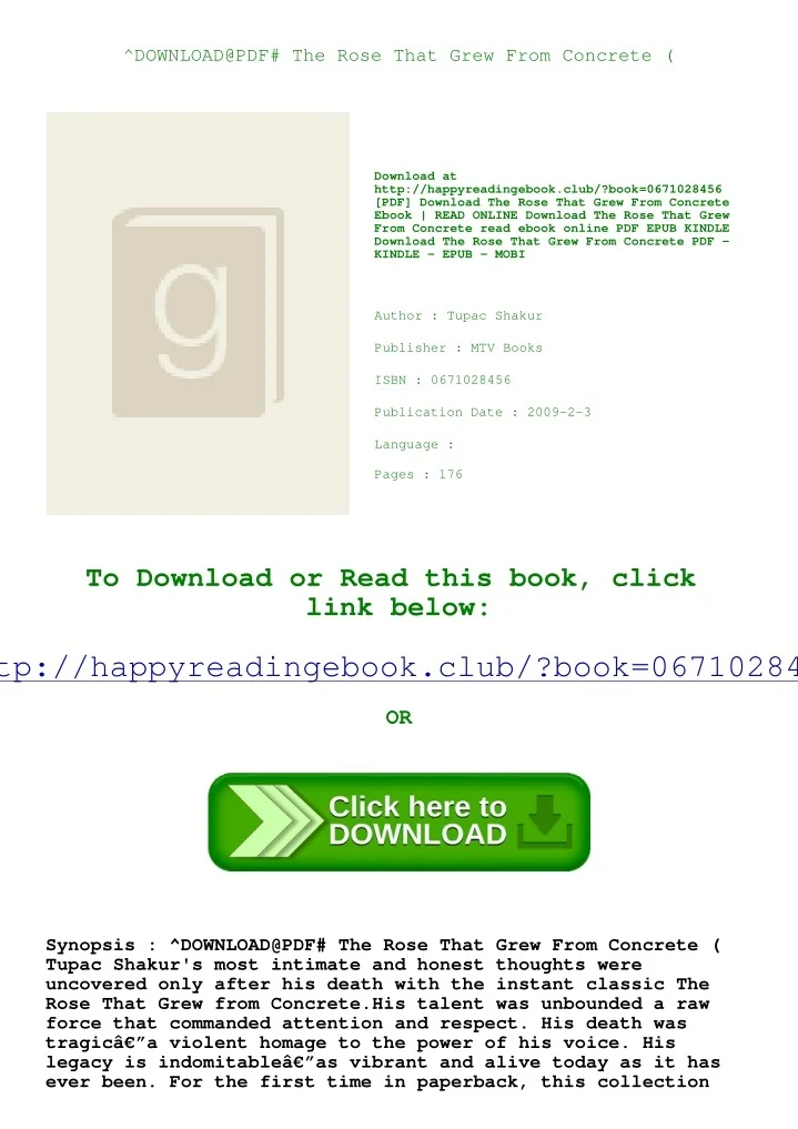 PPT - ^DOWNLOAD@PDF# The Rose That Grew From Concrete