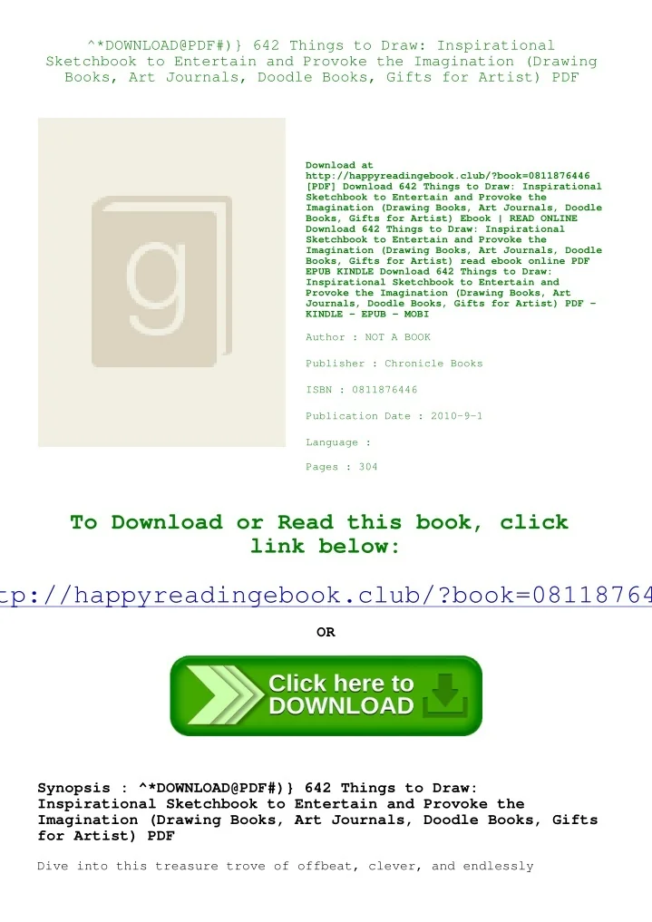 PPT - ^*DOWNLOAD@PDF#)} 642 Things to Draw Inspirational Sketchbook to ...