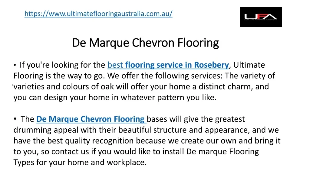 PPT - De Marque Chevron Flooring PowerPoint Presentation, free download ...