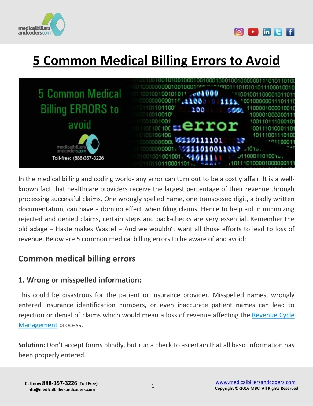 PPT - 5 Common Medical Billing Errors to Avoid PowerPoint Presentation ...