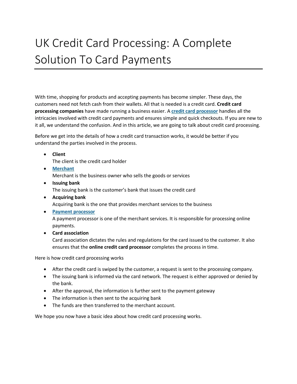 PPT - UK Credit Card Processing: A Complete Solution To Card Payments ...