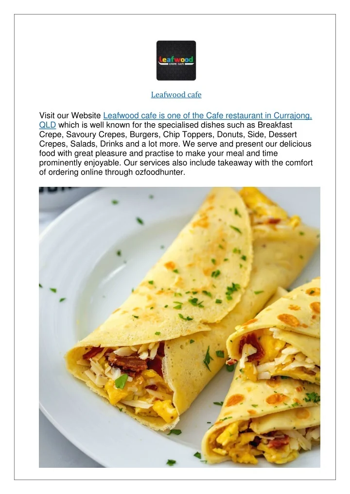 PPT - 5% off - Leafwood café Restaurant Currajong menu, QLD PowerPoint ...