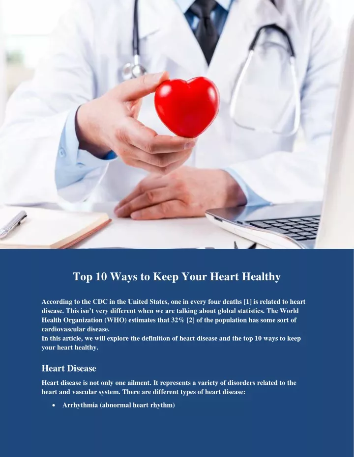 Ppt Top 10 Ways To Keep Your Heart Healthy Powerpoint Presentation