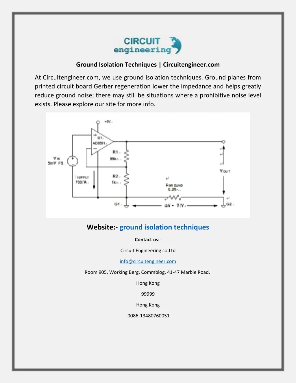 PPT - Ground Isolation Techniques Circuitengineer PowerPoint ...