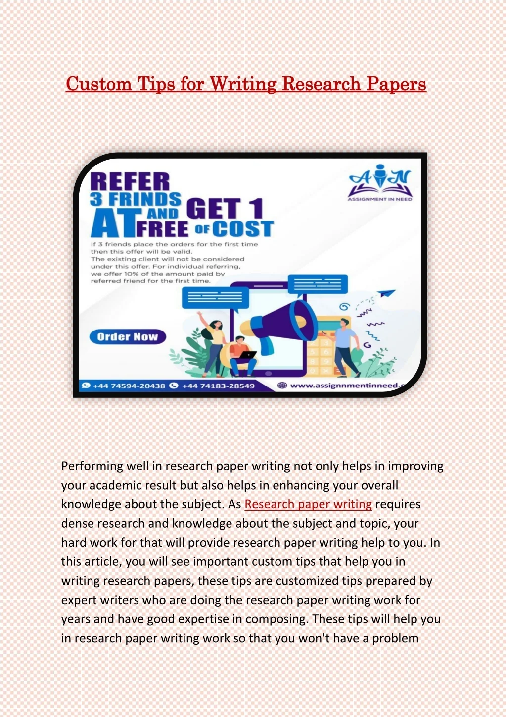PPT - Custom Tips for Writing Research Papers PowerPoint Presentation ...