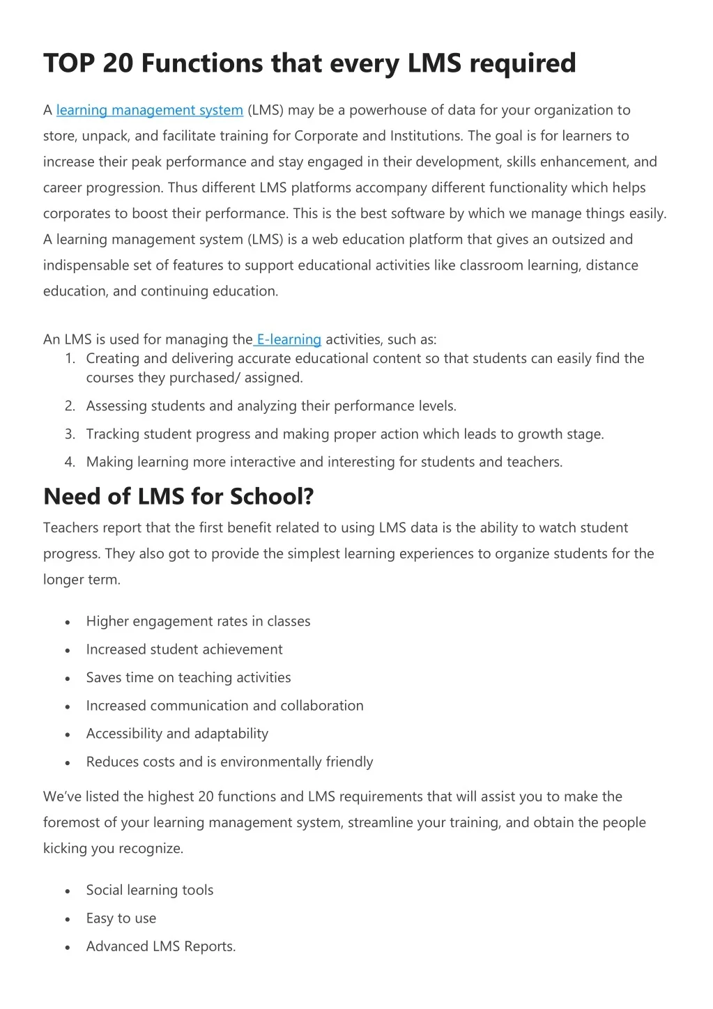 PPT - TOP Functions that every LMS (Learning Management System ...