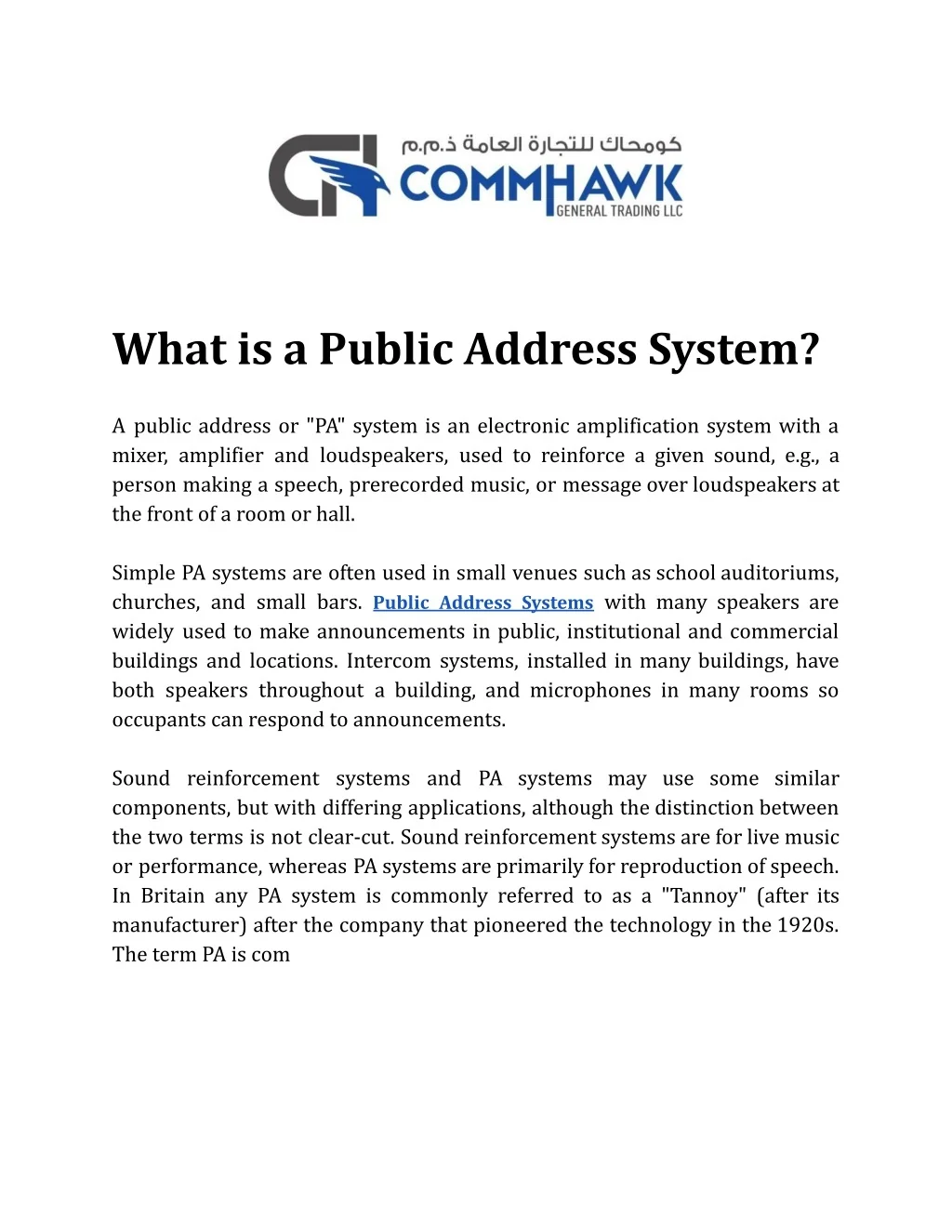 PPT - What is a Public Address System? PowerPoint Presentation, free ...