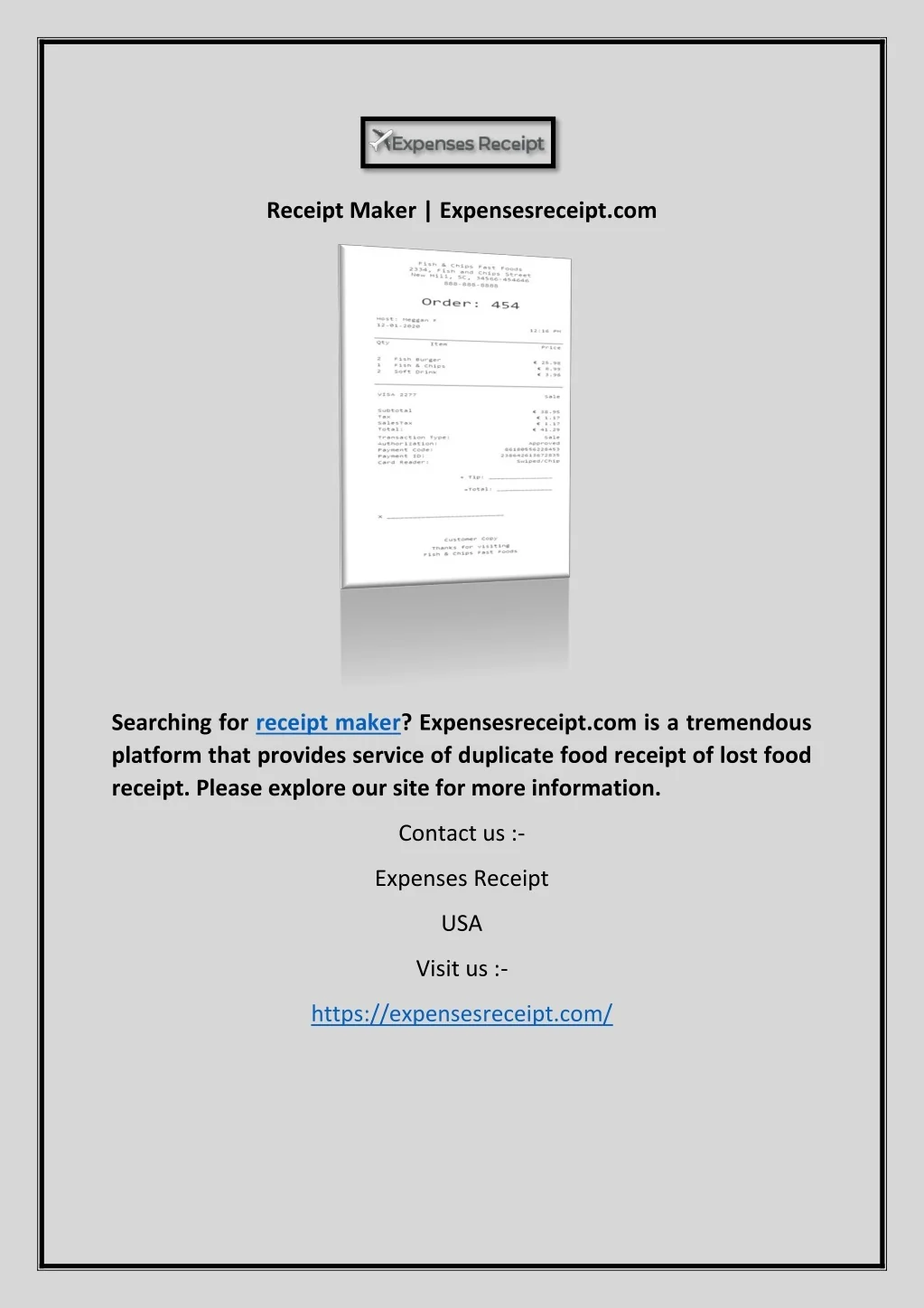 PPT - Receipt Maker | Expensesreceipt.com PowerPoint Presentation, free download - ID:11230446