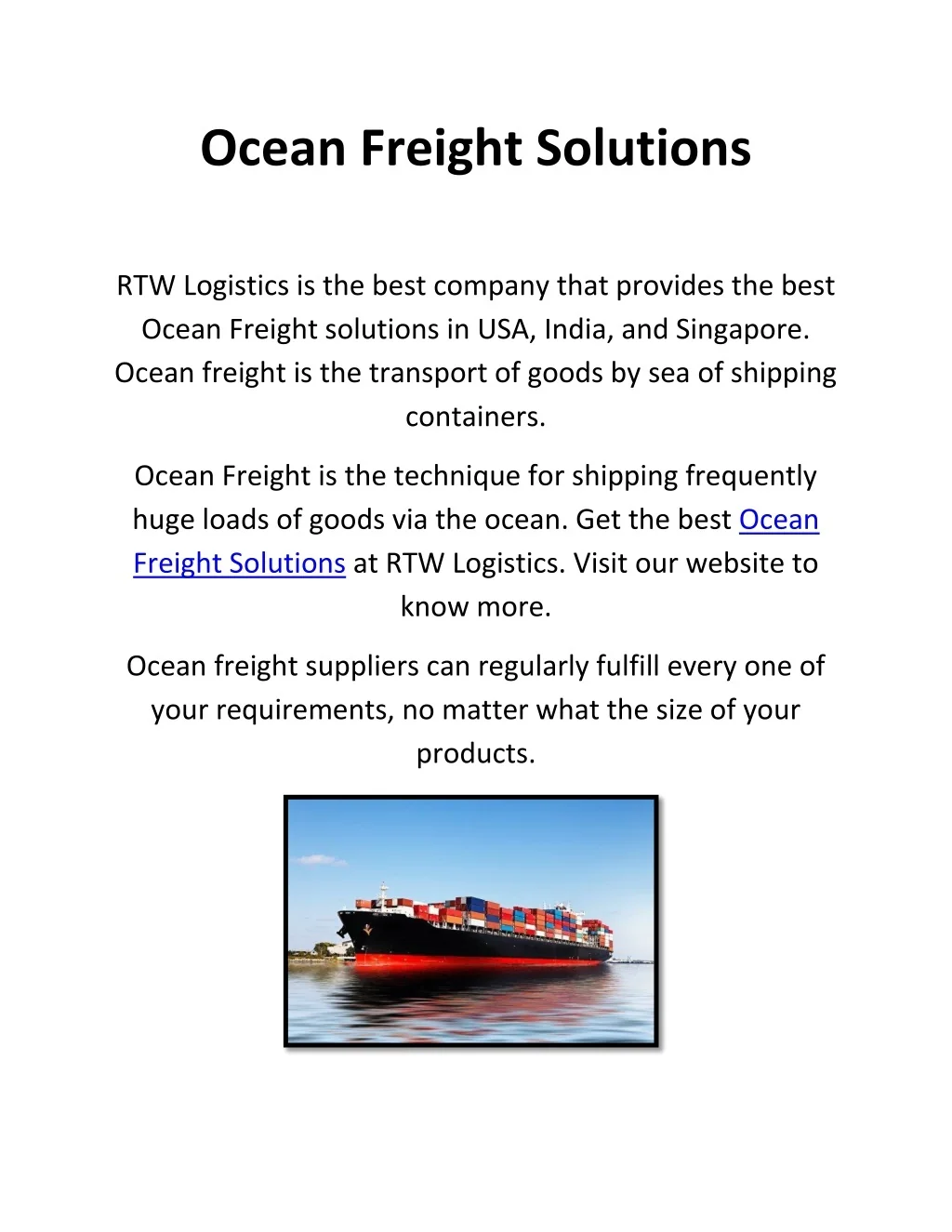 PPT - Ocean Freight Solutions PowerPoint Presentation, free download ...