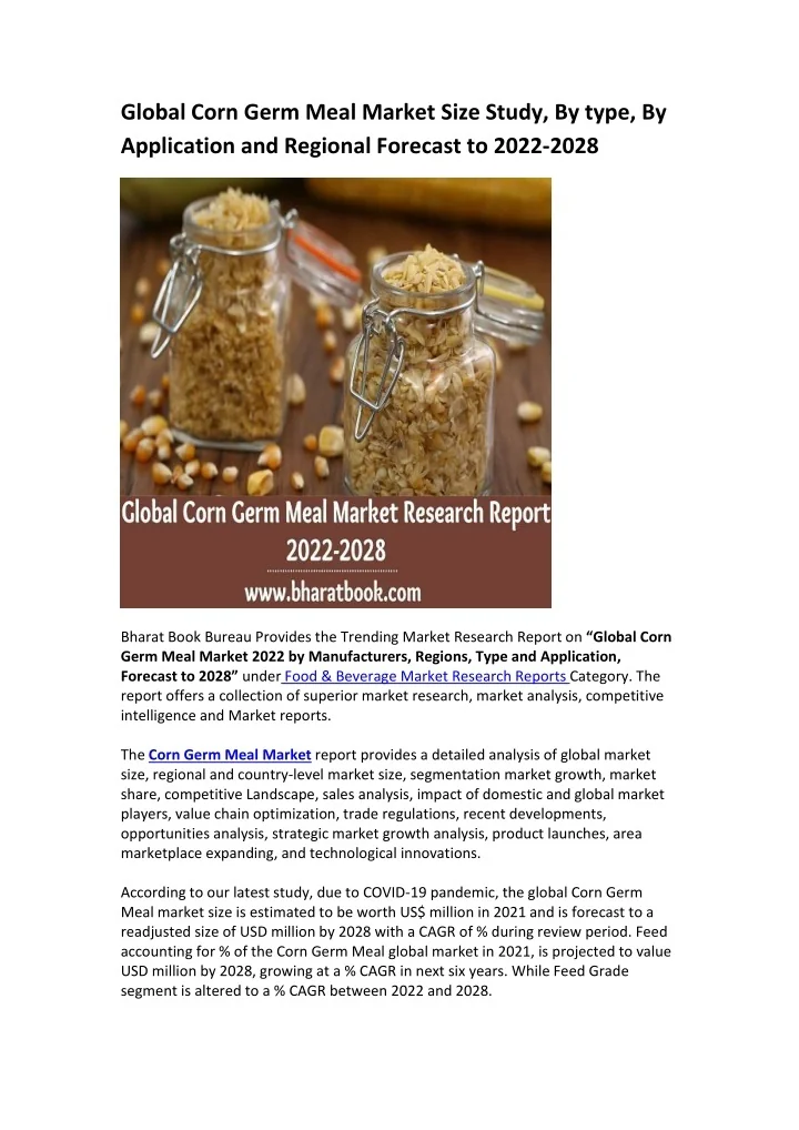 PPT - Global Corn Germ Meal Market Research Report 2022-2028 PowerPoint ...
