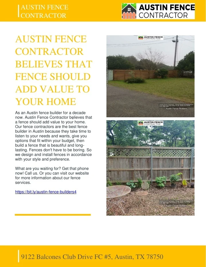 PPT - AUSTIN FENCE CONTRACTOR BELIEVES THAT FENCE SHOULD ADD VALUE TO ...