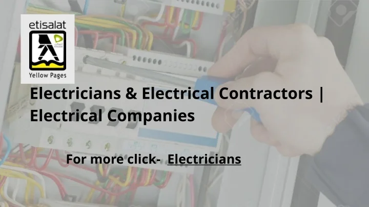 PPT - Electricians & Electrical Contractors | Electrical Companies ...
