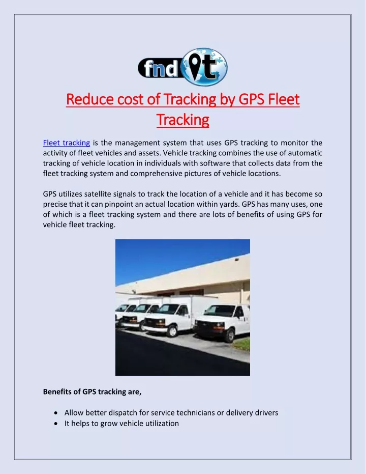 Ppt Reduce Cost Of Tracking By Gps Fleet Tracking Powerpoint