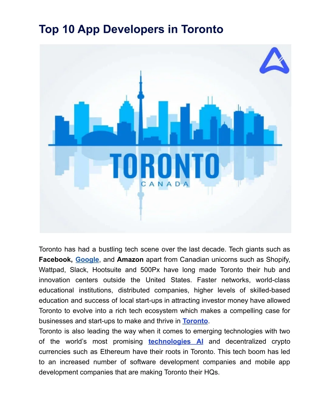 PPT - Top 10 App Developers in Toronto PowerPoint Presentation, free ...