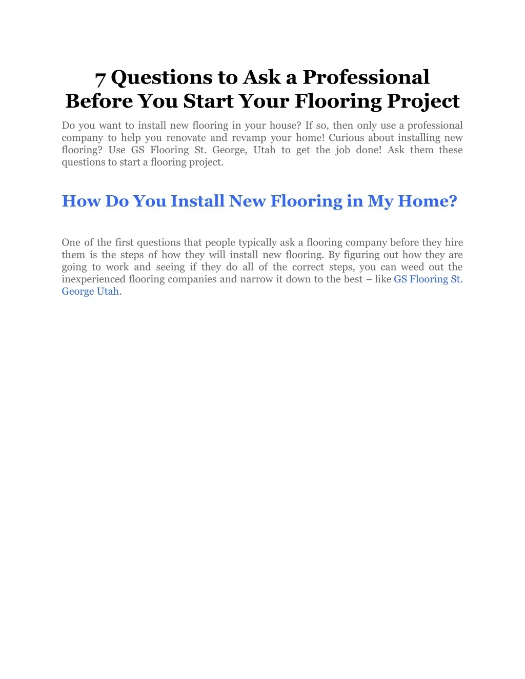 PPT - 7 Questions to Ask a Professional Before You Start Your Flooring ...