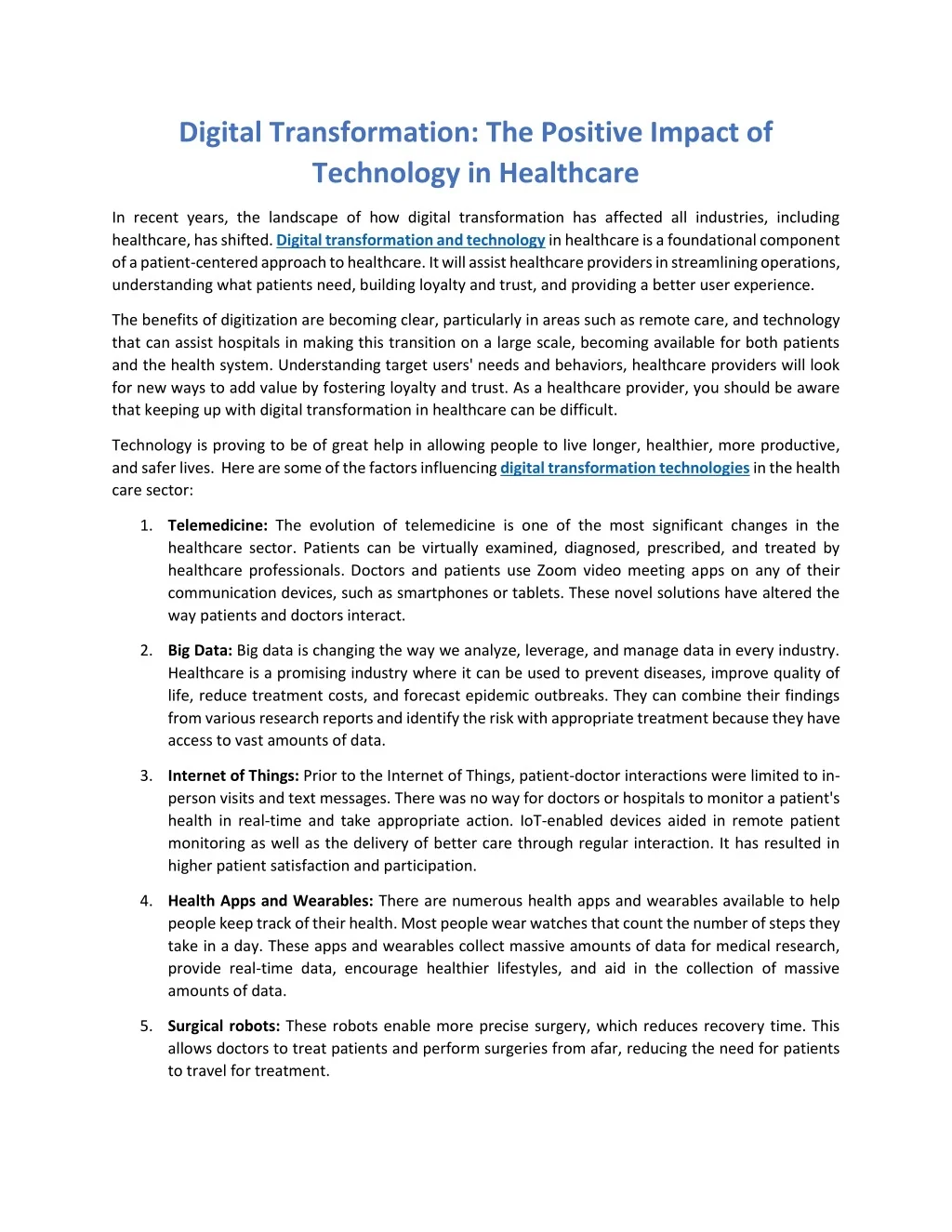 PPT - Digital Transformation The Positive Impact of Technology in ...