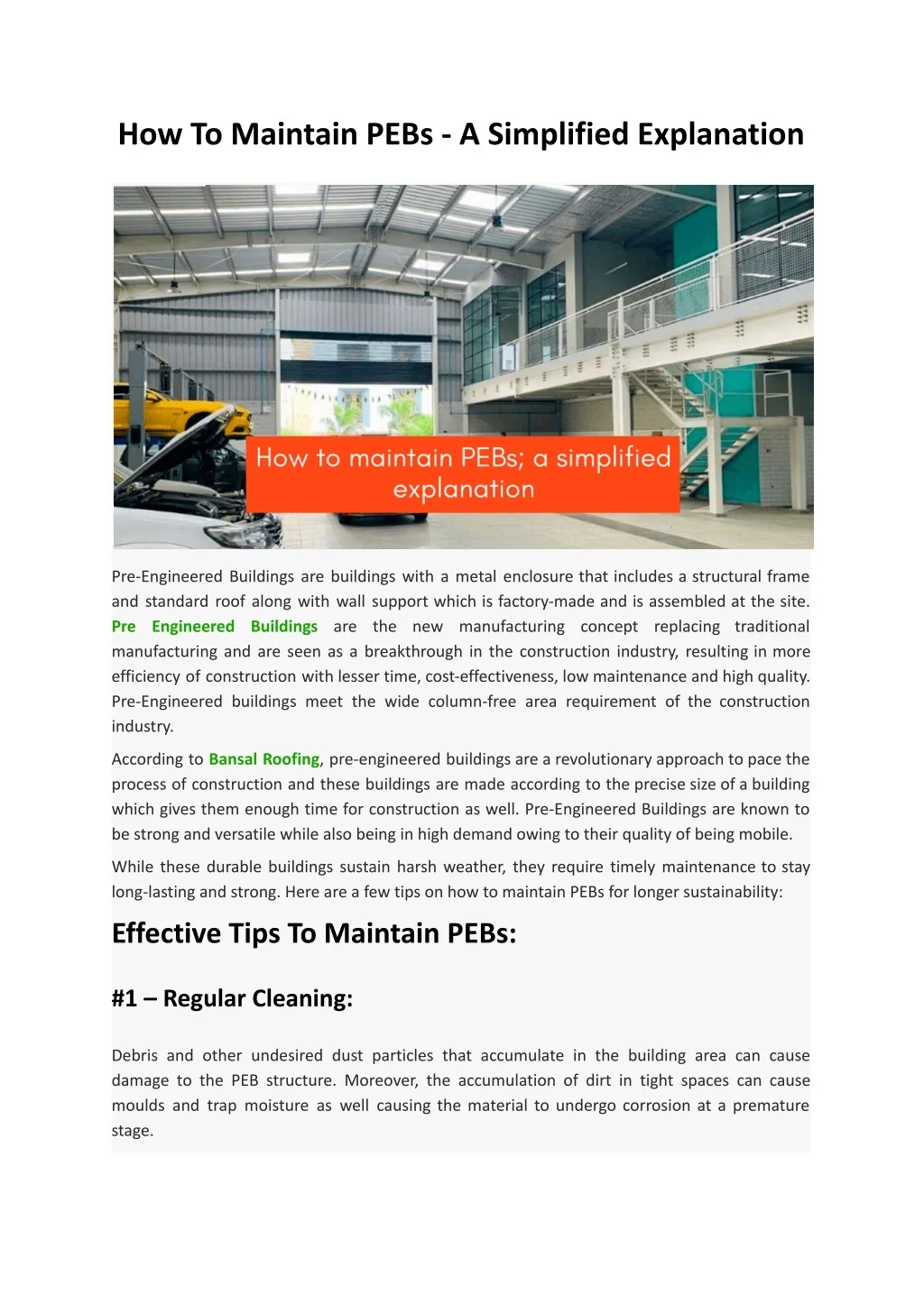 PPT - How To Maintain PEBs - A Simplified Explanation PowerPoint ...