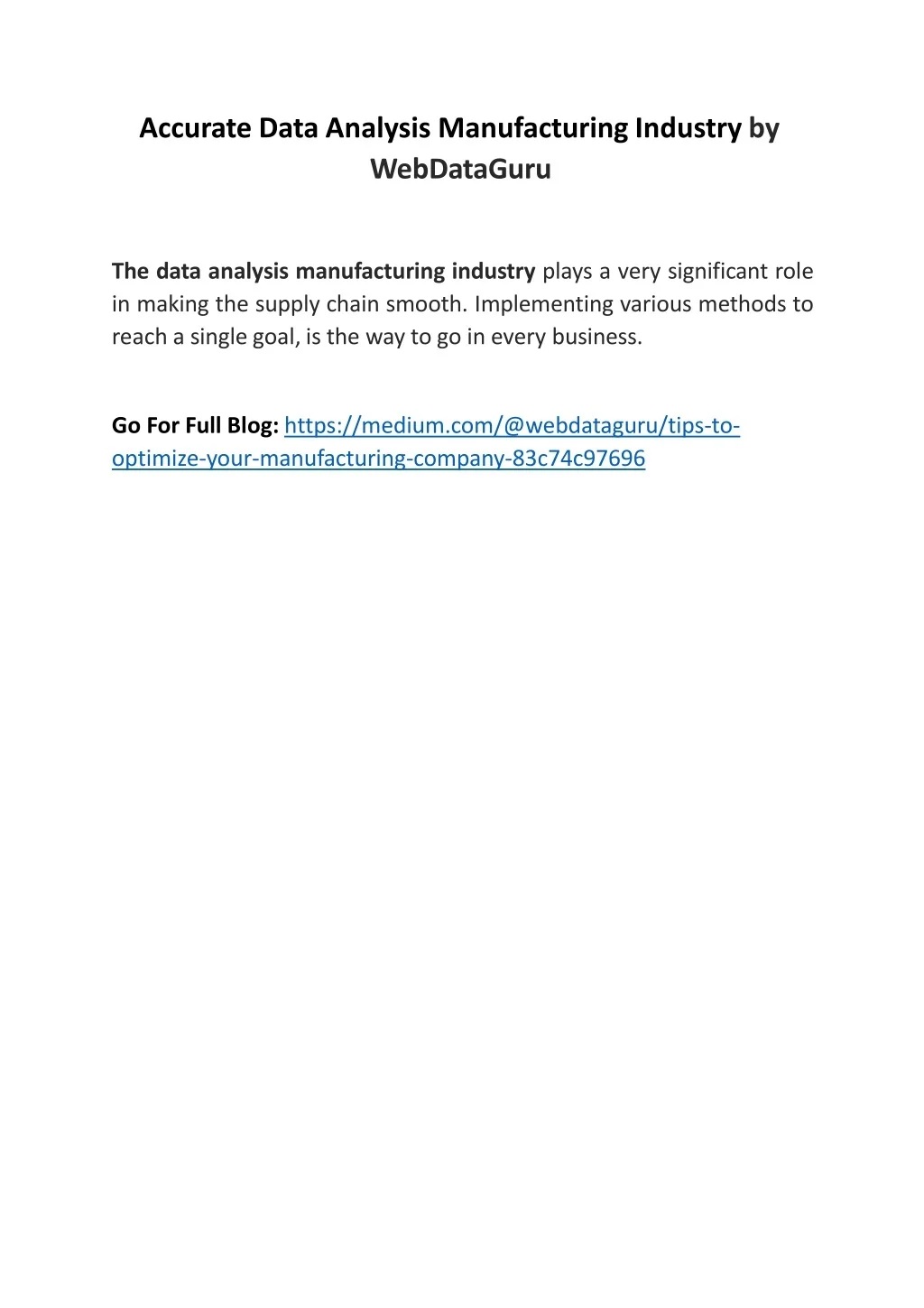 PPT - Accurate Data Analysis Manufacturing Industry by WebDataGuru ...