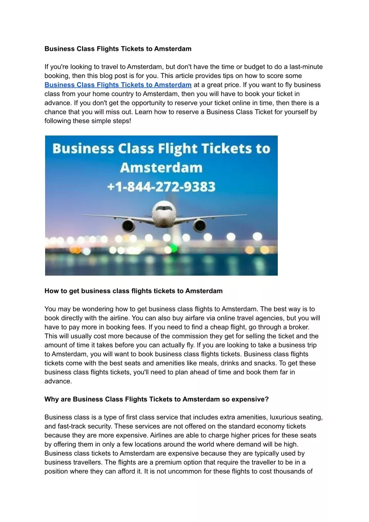 PPT - Business Class Flights Tickets to Amsterdam PowerPoint ... PPT - Business Class Flights Tickets to Amsterdam PowerPoint ...