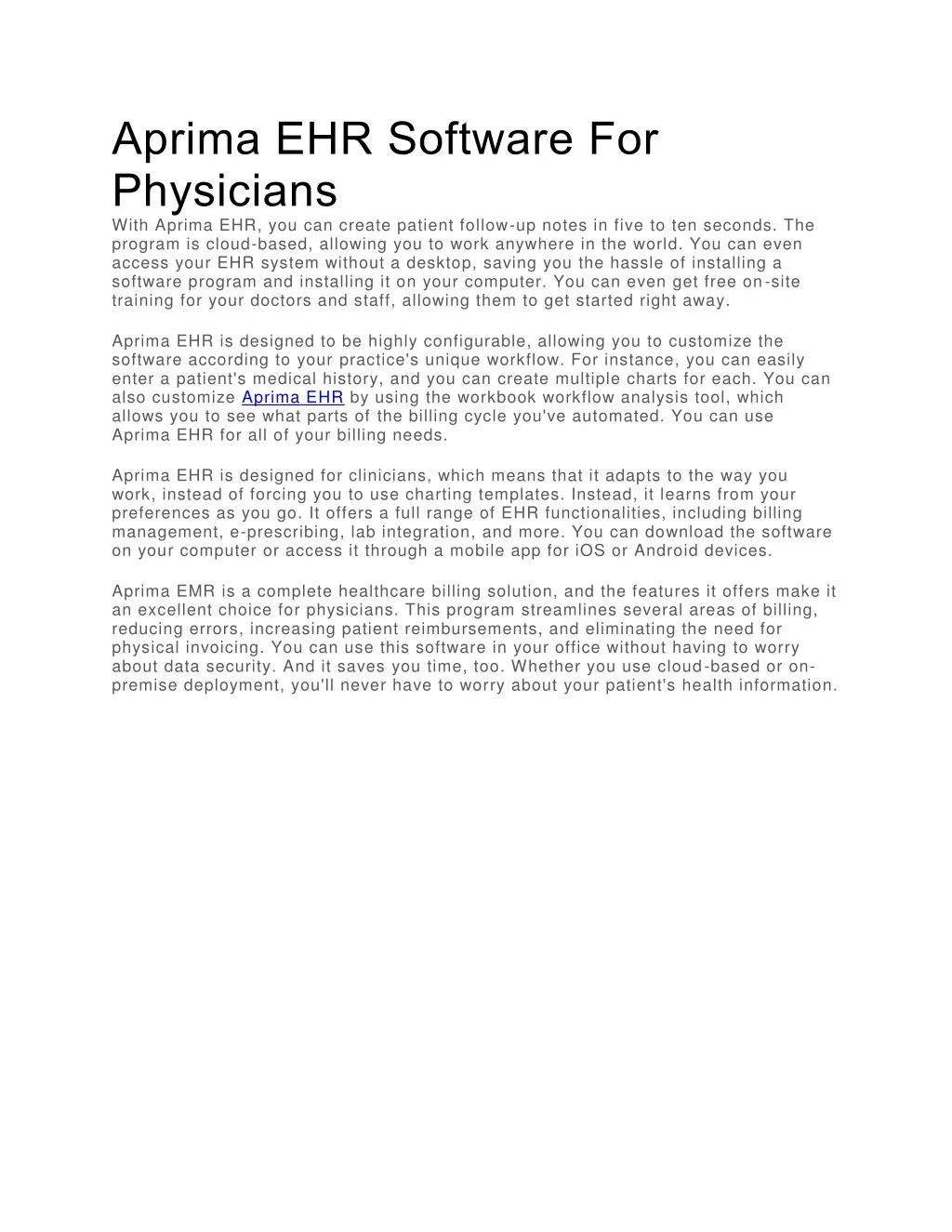 PPT - Aprima EHR Software For Physicians PowerPoint Presentation, free ...