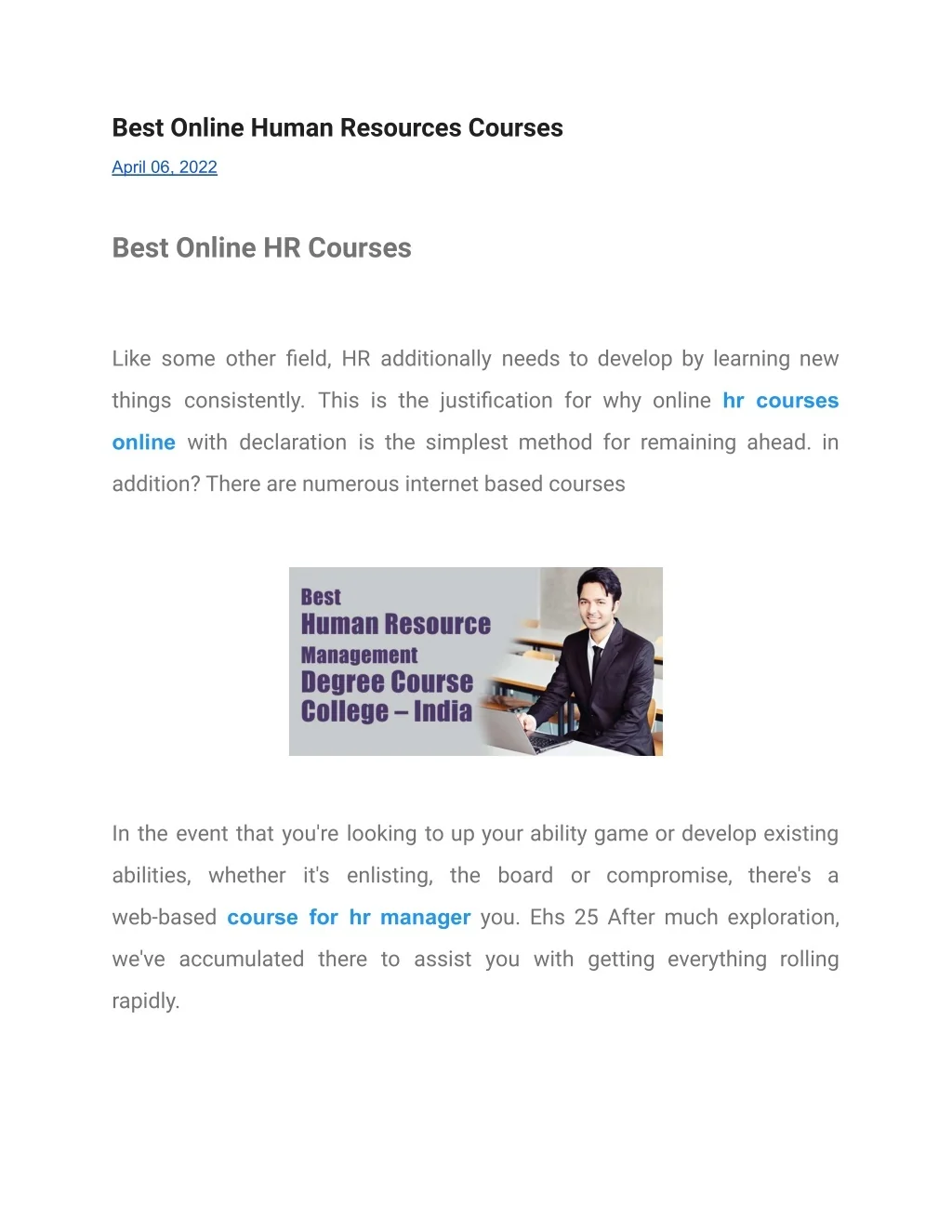 PPT - Best Online Human Resources Courses PowerPoint Presentation, free ...