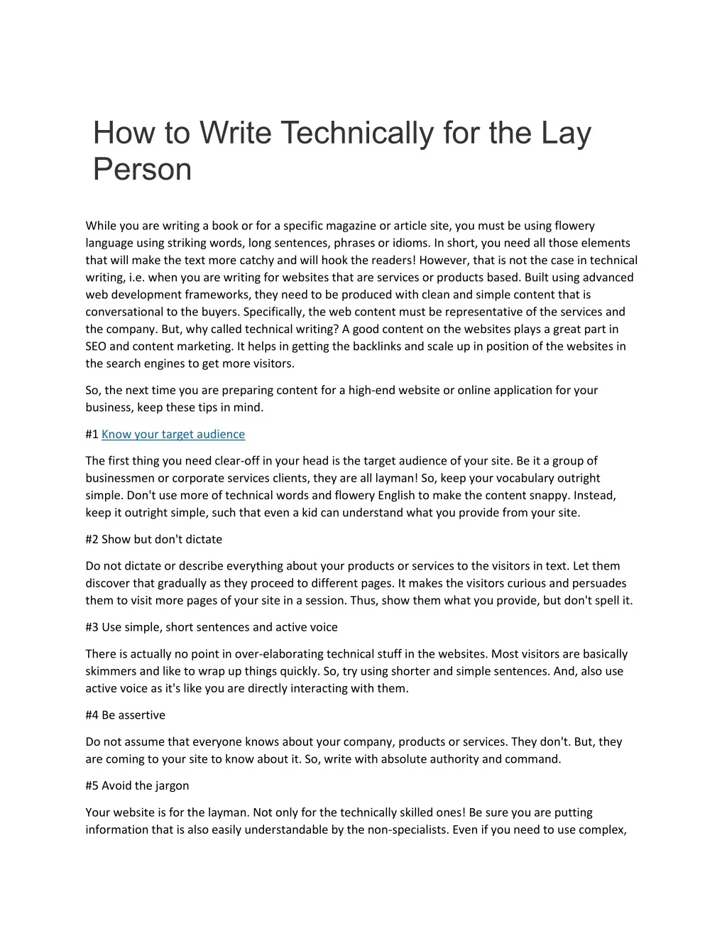 PPT - How to Write Technically for the Lay Person PowerPoint ...