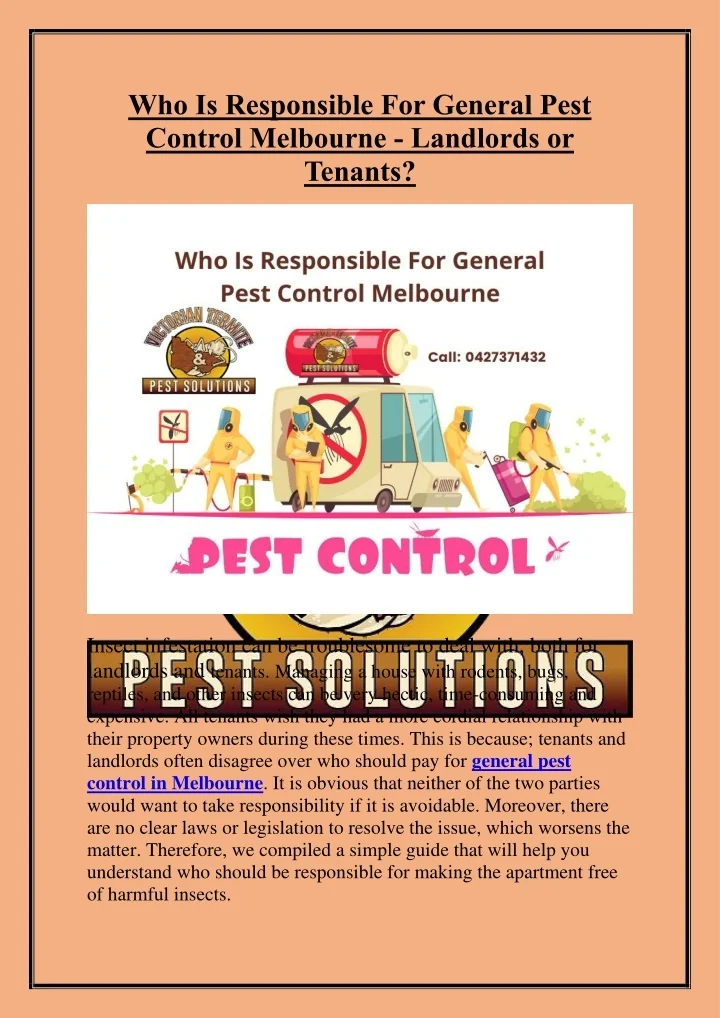 PPT - Who Is Responsible For General Pest Control Melbourne - Landlords ...