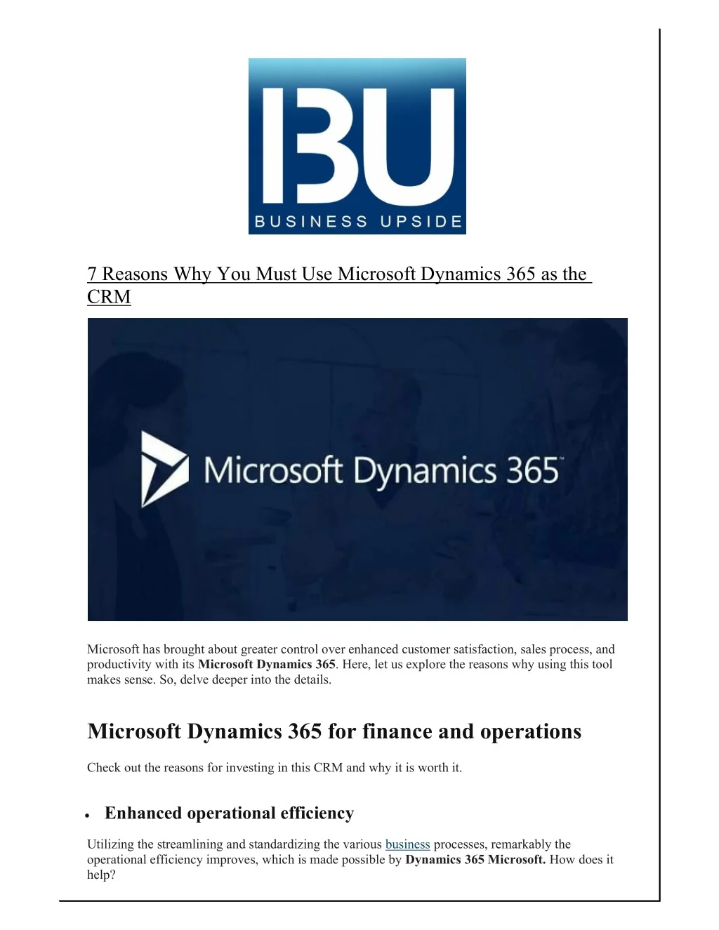 PPT - 7 Reasons Why You Must Use Microsoft Dynamics 365 as the CRM ...
