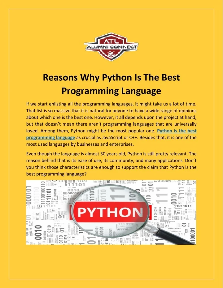 PPT Reasons Why Python Is The Best Programming Language PowerPoint 
