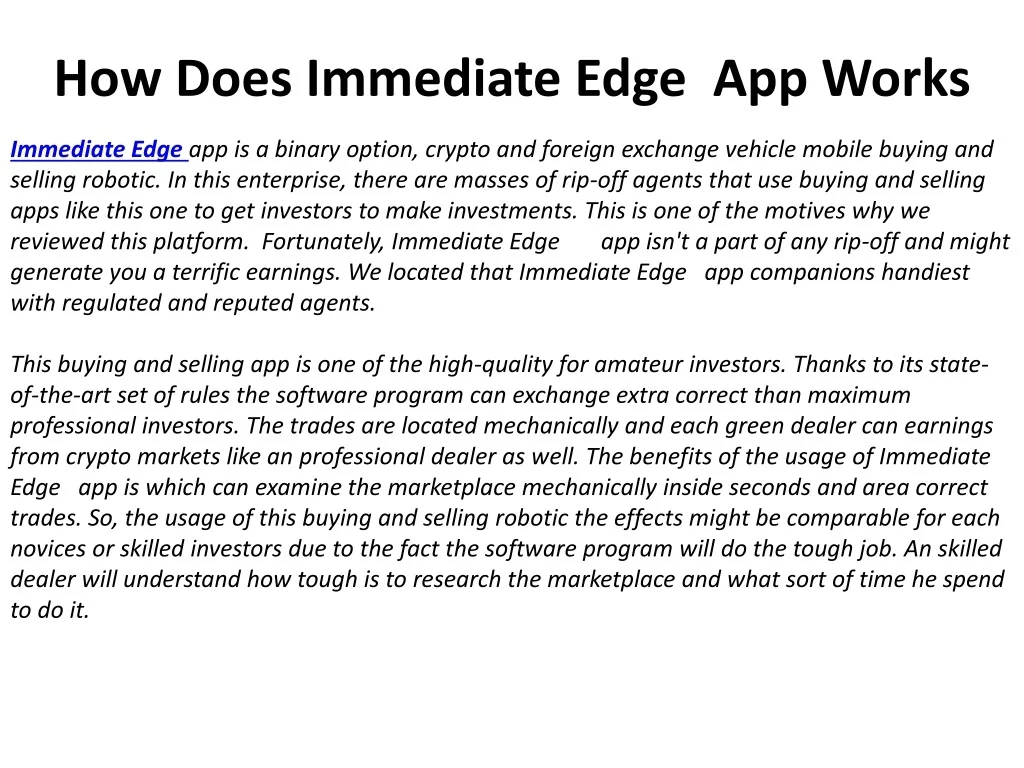PPT - How Does Immediate Edge App Works PowerPoint Presentation, free download - ID:11269339