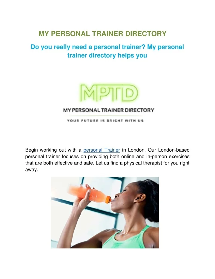 PPT - Do you really need a personal trainer My personal trainer ...