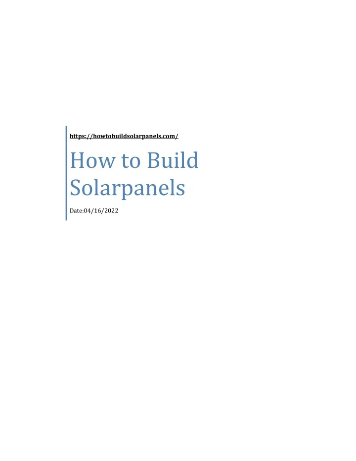 PPT - How to build Solar Panels! PowerPoint Presentation, free download ...