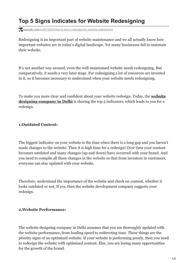 PPT - Top 5 Signs Indicates for Website Redesigning PowerPoint ...