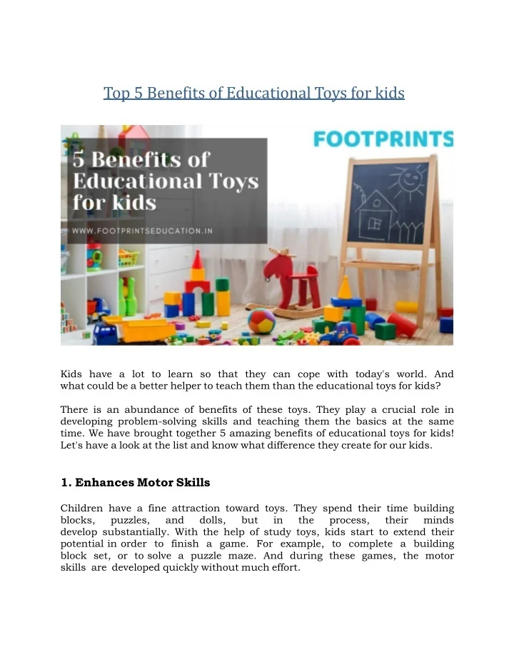 PPT - Top 5 Benefits of Educational Toys for kids PowerPoint ...