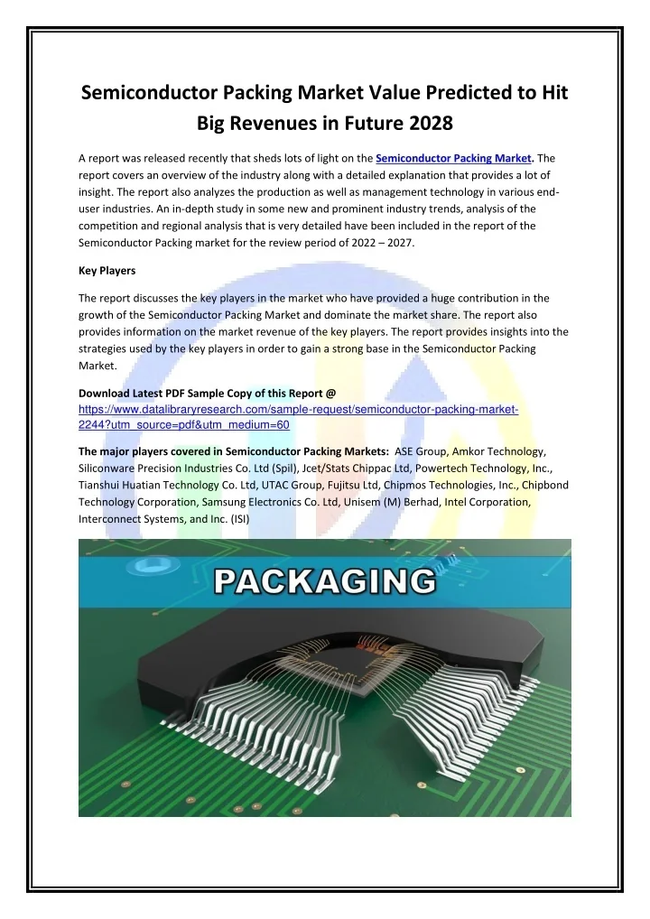 PPT - Global Semiconductor Packing Market Opportunities and Forecast ...