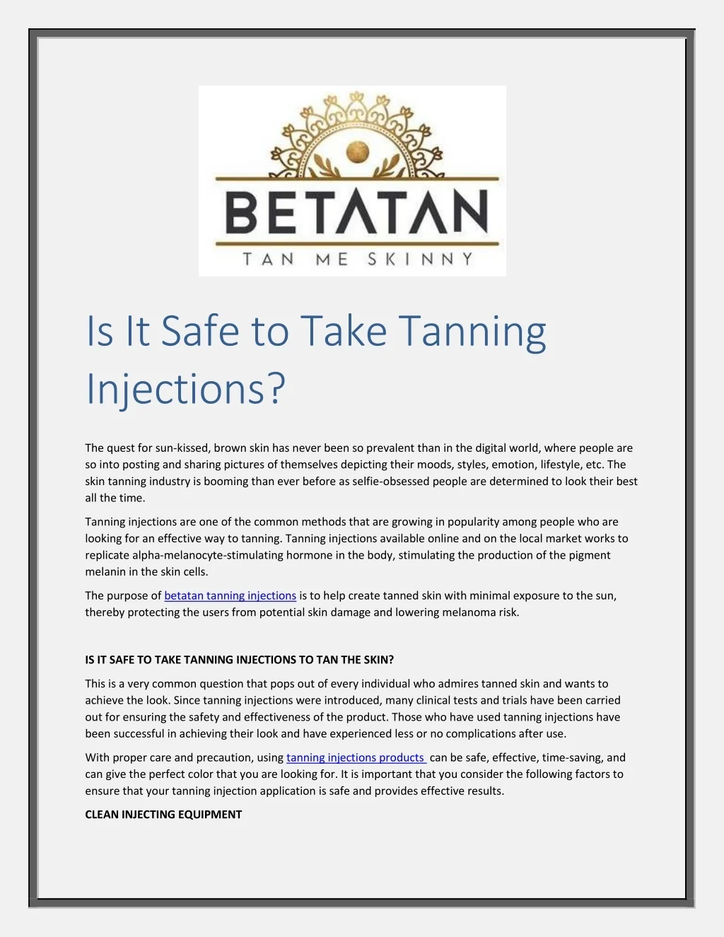 PPT - BetaTan Tanning injections PowerPoint Presentation, free download ...