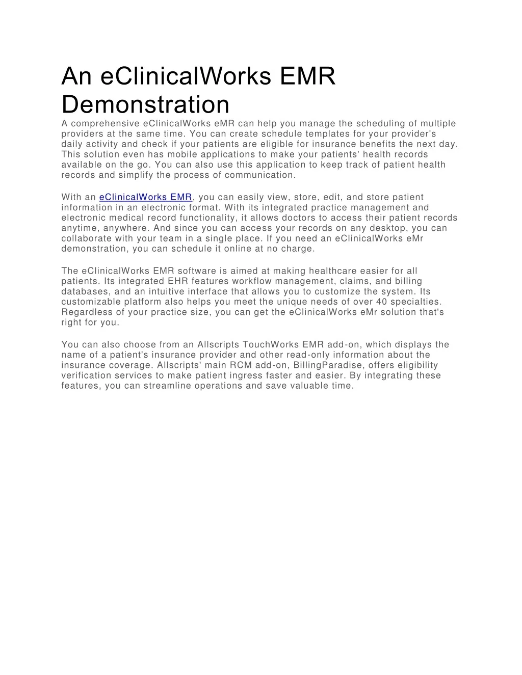PPT - An eClinicalWorks EMR Demonstration PowerPoint Presentation, free ...