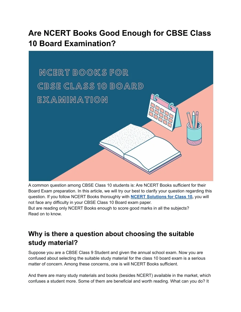 PPT - Are NCERT Books Good Enough for CBSE Class 10 Board Examination ...