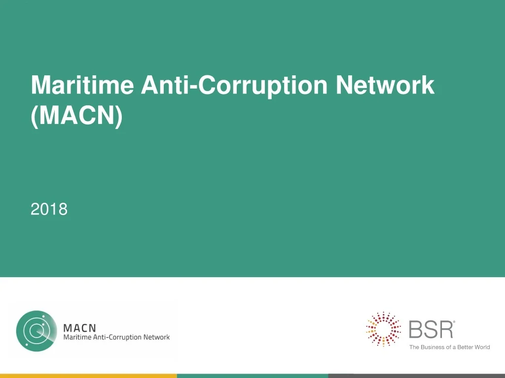 PPT - Maritime Anti-Corruption Network (MACN) 2018: Promoting Integrity ...