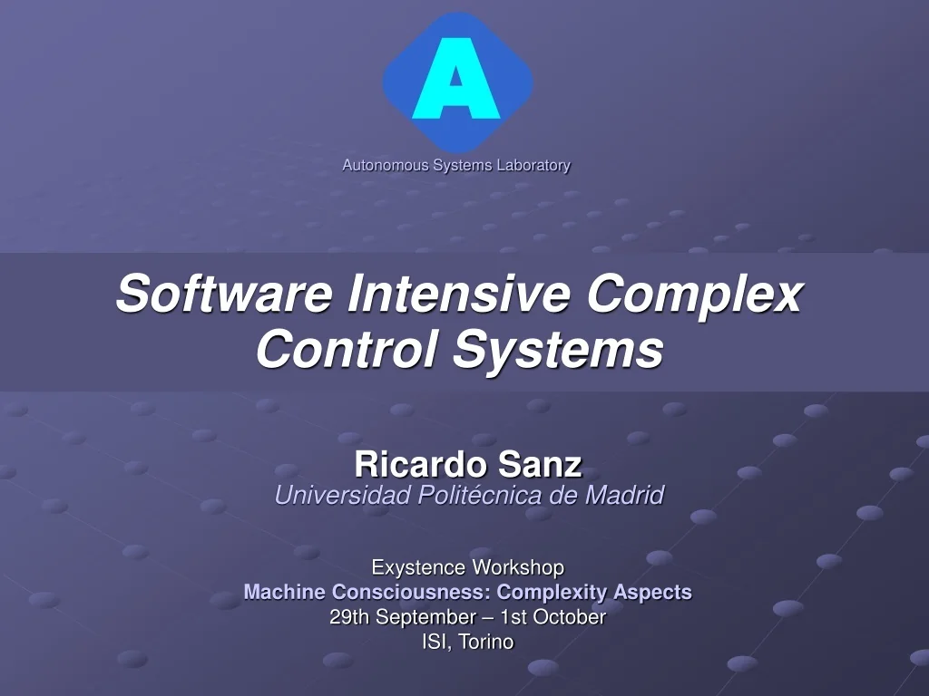 PPT - Software Intensive Complex Control Systems PowerPoint ...