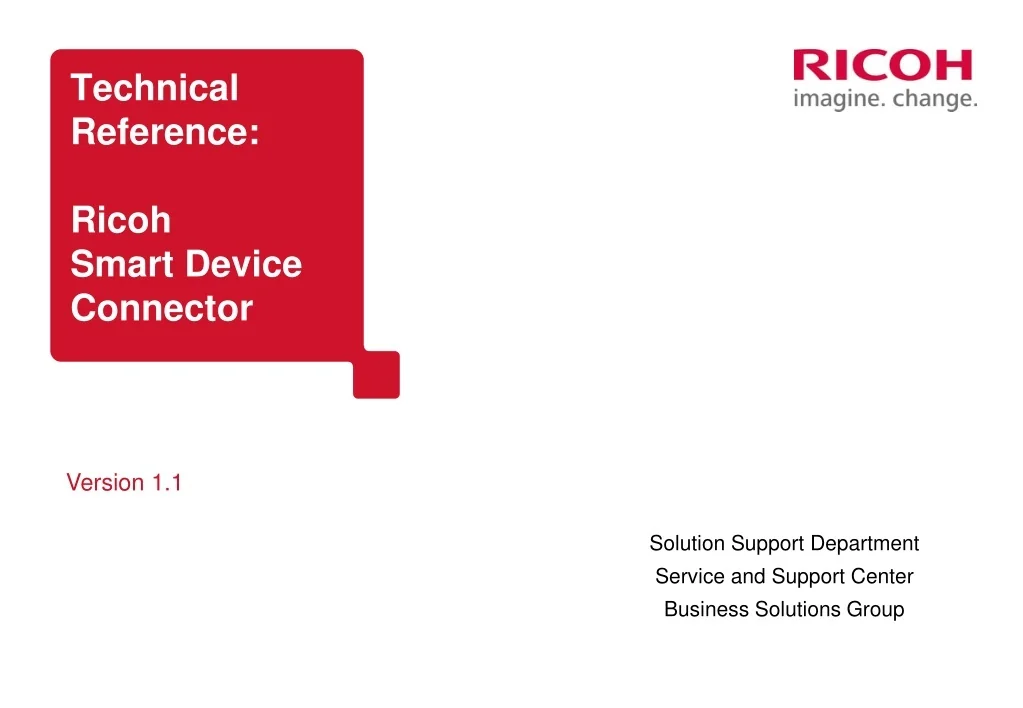 PPT - Technical Reference: Ricoh Smart Device Connector PowerPoint ...