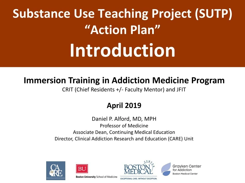 PPT - Substance Use Teaching Project (SUTP) “Action Plan” Introduction ...