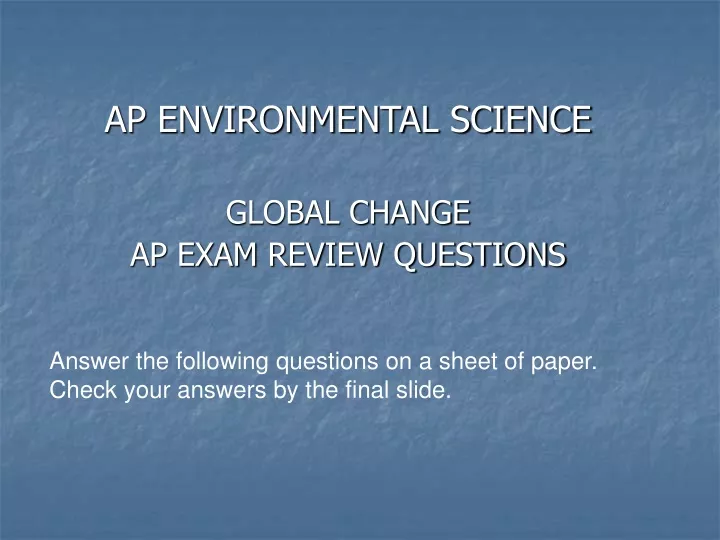 PPT - AP ENVIRONMENTAL SCIENCE PowerPoint Presentation, free download ... PPT - AP ENVIRONMENTAL SCIENCE PowerPoint Presentation, free download ...