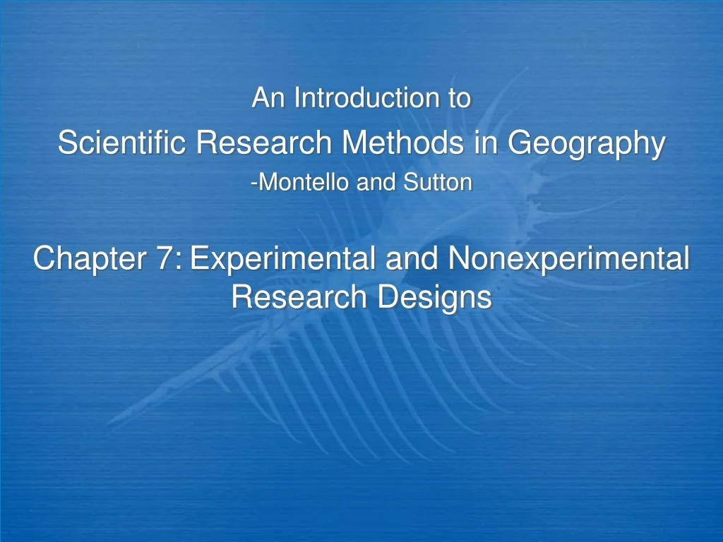 PPT - An Introduction to Scientific Research Methods in Geography ...