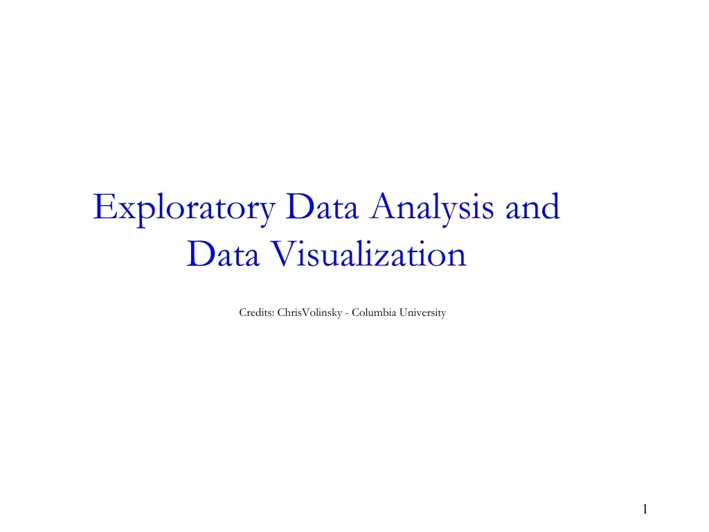PPT - Exploratory Data Analysis & Visualization: Unveiling Patterns in ...